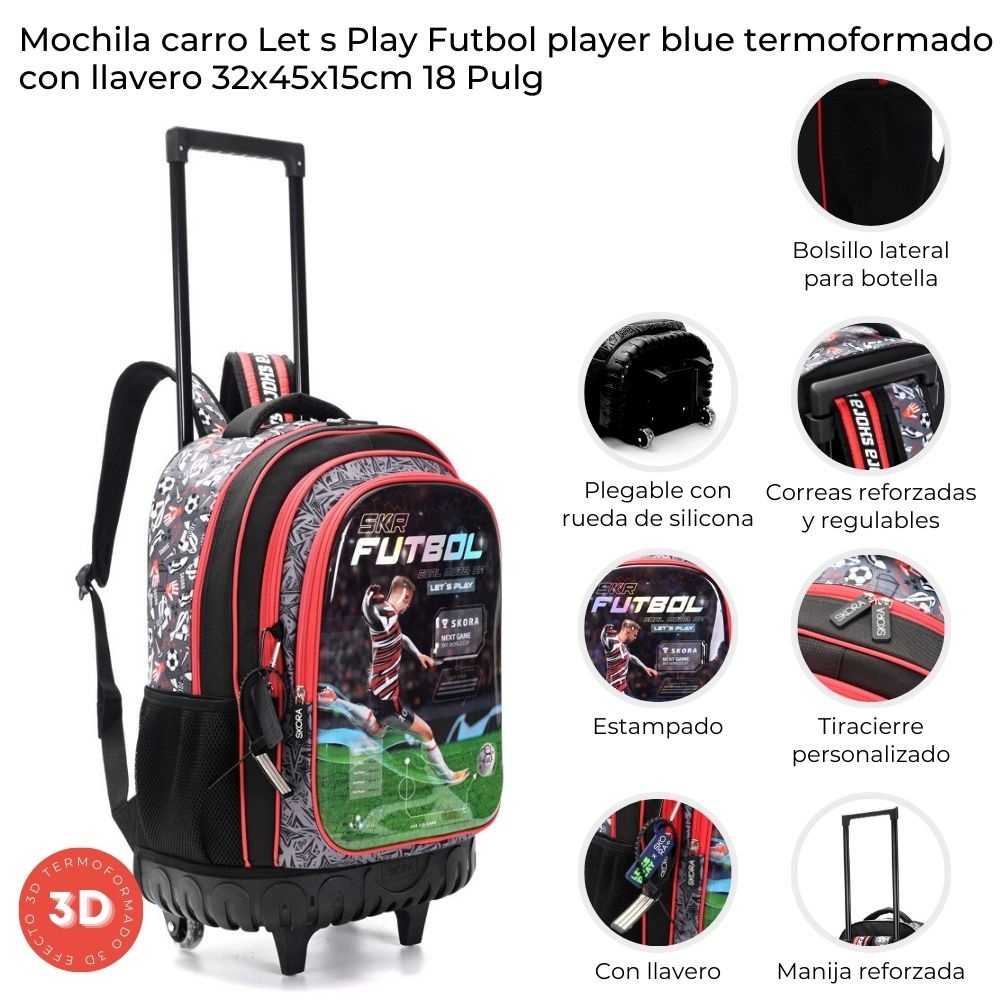 Mayorista de Mochila Carrp reforzado y plegable Lets Play Futbol Player ...