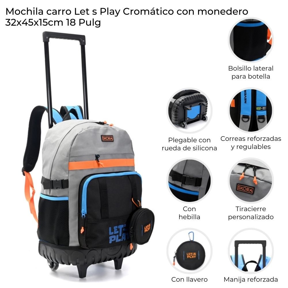 Mayorista de Mochila Carro reforzado y plegable Lets Play Cromatico con ...