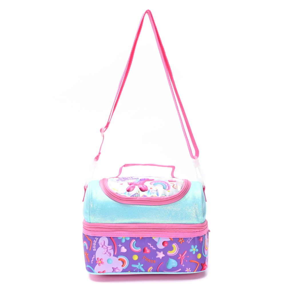 Mayorista de Lunchera 2 pisos con Correa Think Happy Lettering Globo ...